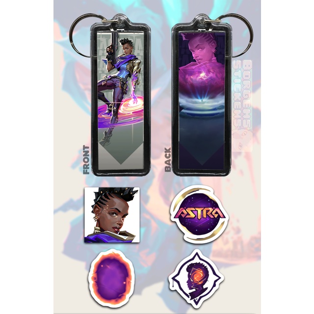 Valorant Agents Acrylic Keychain with Vinyl Stickers set. Valorant Game ...