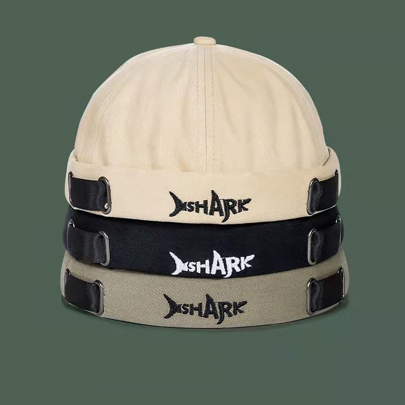 Bonnet hat for Men Docker Cap for women Skullcap Shark pattern alphabet ...