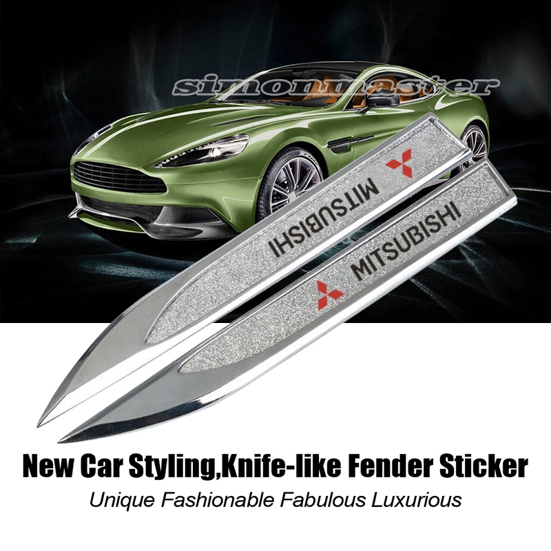 2PCS 3D Metal Car Body Emblem Sticker Auto Side Fender Decorative Badge ...