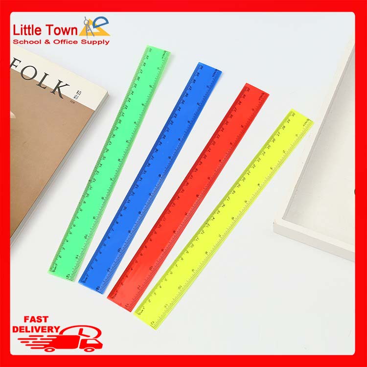 Plastic Colored Ruler measurement 30cm-12 inches (1pcs) | Shopee ...