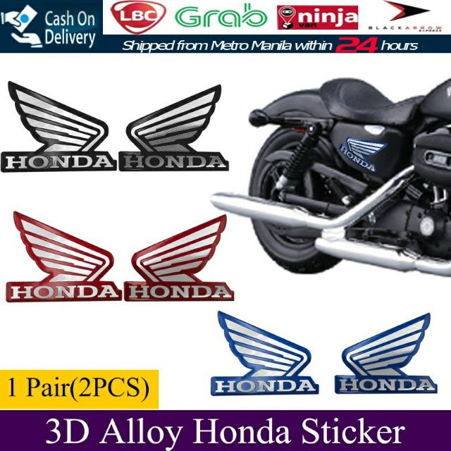 3D Alloy Honda Sticker Wings Badge Emblem Decal Car Styling | Shopee ...