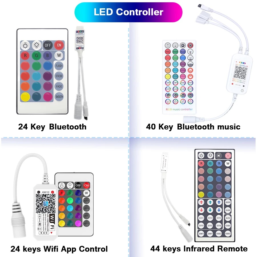 Led Remote Controller 44 Keys 24 Keys LED IR Controler Dimmer LED RGB ...