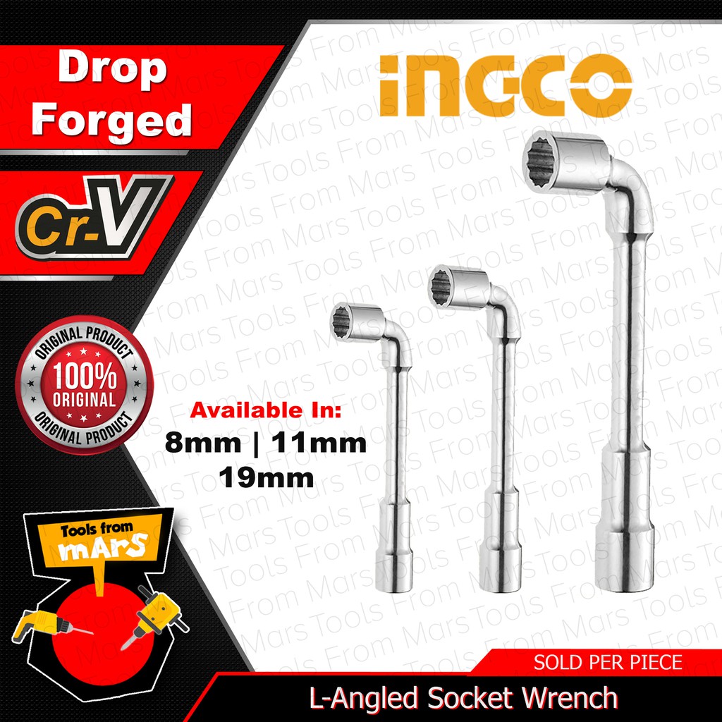 INGCO L-Angled Socket Wrench 8mm | 11mm | 19mm SOLD PER PIECE •TOOLS FROM MARS• IHT | Shopee ...