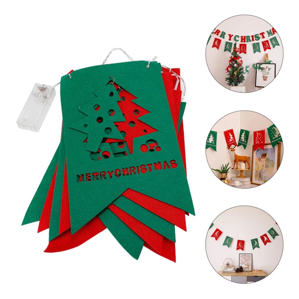 Christmas Banner Garland With LED String Light Merry Christmas Decor ...