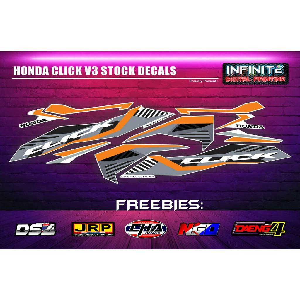 Honda Click 125i v3 stock decals sticker 2023 model | Shopee Philippines