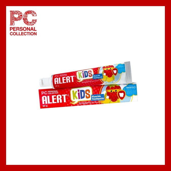 PC Alert Kids Strawberry with Vitamin C Fluoride Toothpaste 50g ...