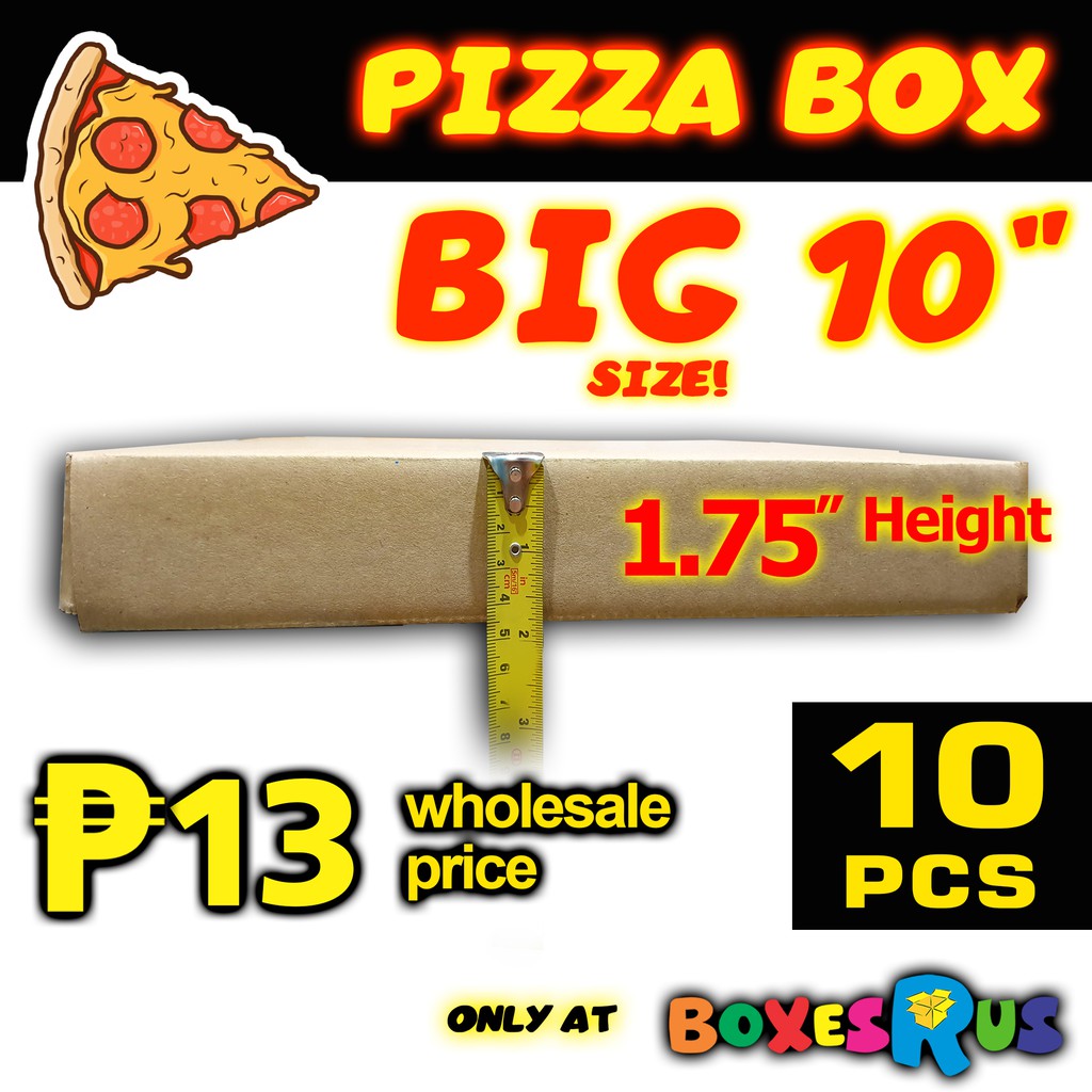 Pizza Box 10 pieces BIG size 10 inches corrugated plain pizza box by ...