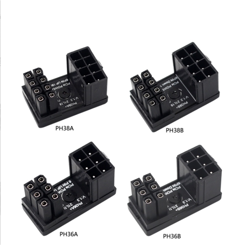 GPU PCIe 8 Pin U Turn 180 Degree Angle Connector Power Adapter Board ...