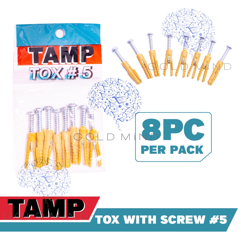 Tox & Screw Set Tamp Wall Plug With Philips Head No.5 To No.10 | Shopee ...