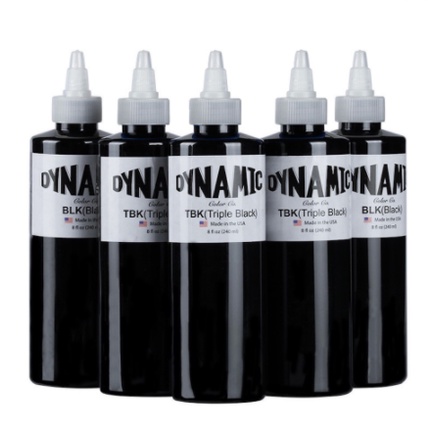 Dynamic 240ML Black Tattoo Ink Bottle Long-Lasting Body Tattooing Inks ...