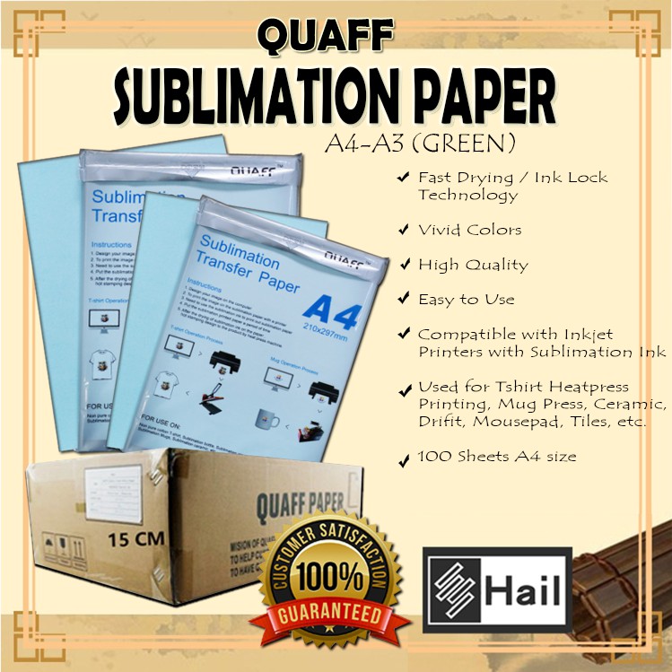 QUAFF Sublimation Paper 100GSM A4/20pcks A3/20pcks [1BOX] | Shopee ...