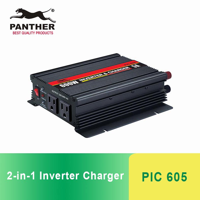 Panther PIC 0605 2-in-1 Inverter Charger 12V DC, 600 Watts, 5 Ampere ...