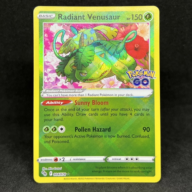 Pokemon TCG Radiant Venusaur Radiant Rare 004/078 2022 Pokemon GO ...