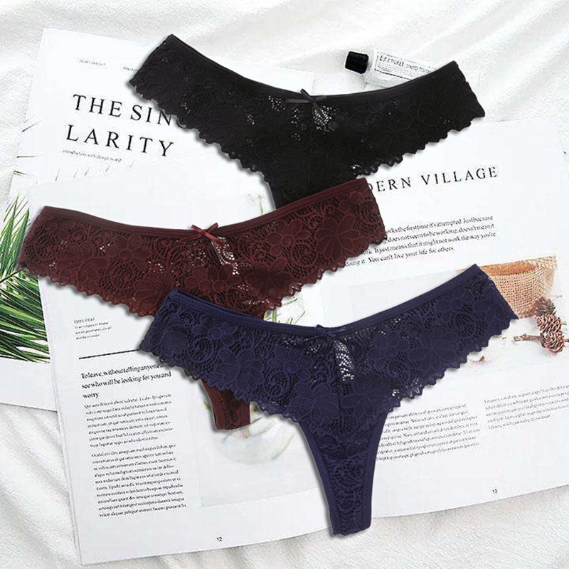 Underwear G-String Large Size Elastic See Through Lace Sexy | Shopee ...