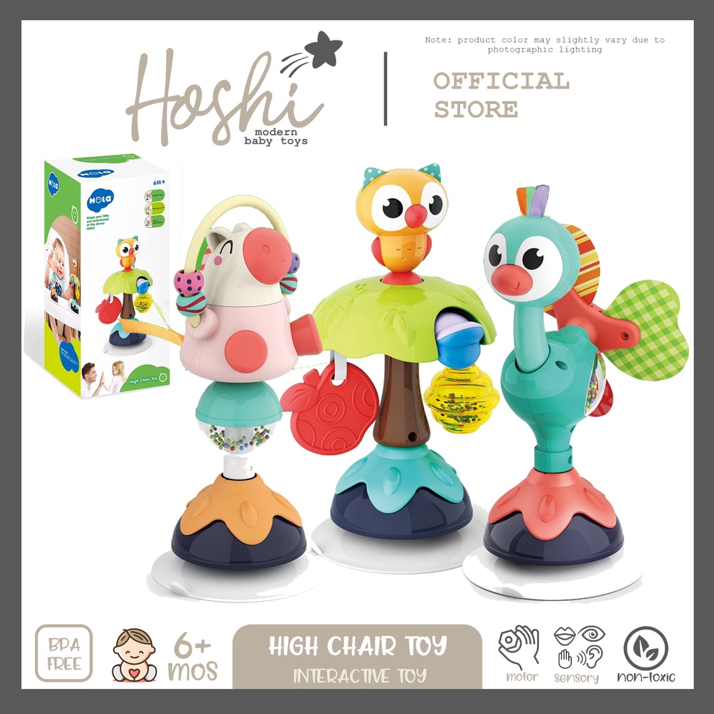 Hoshi Baby x Hola Toy Cute Animal High Chair Interactive Toy for Infant ...