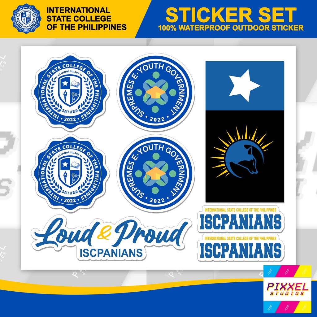 International State College of the Philippines (ISCP) Sticker Logo set ...