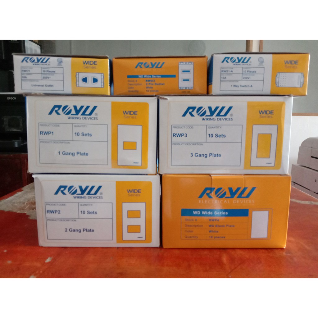 ROYU ( wide series ) plate / switch / universal outlet (10 PCS PER BOX ...