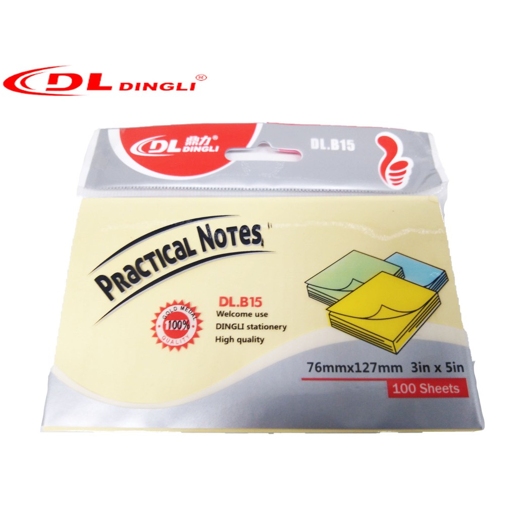 100 Sheets/Pad Sticky Note 4 Color 3 x 5 Inches (DLC-8A) | Shopee ...