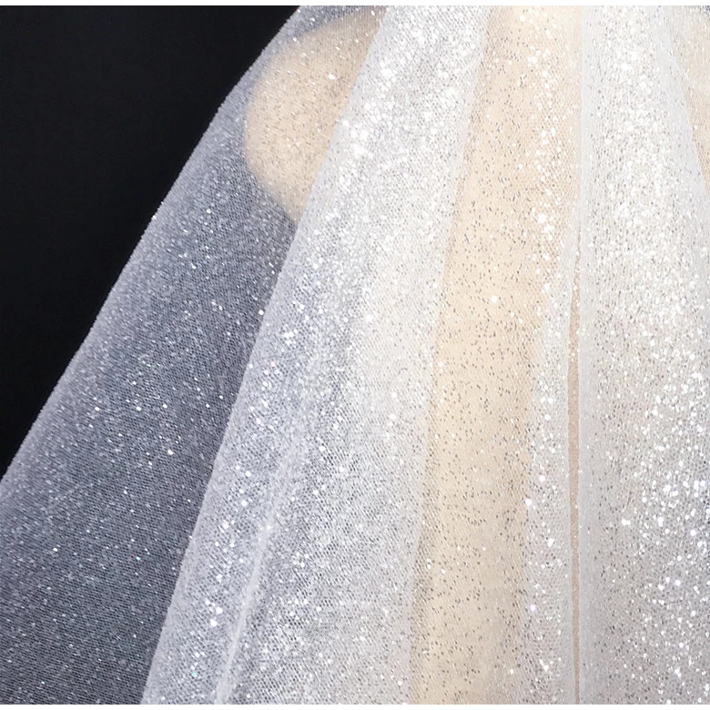 Soft Hard Mesh Fine Powder Shiny Gold Silver Glitter Lace Fabric ...