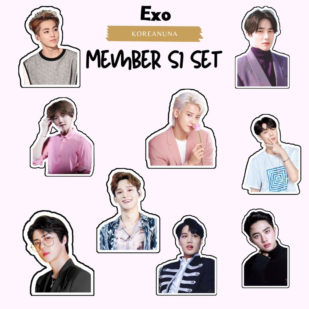 Sticker Kpop Exo Member Anime Chibi Cute Cartoon Aesthetic Sticker Deco ...