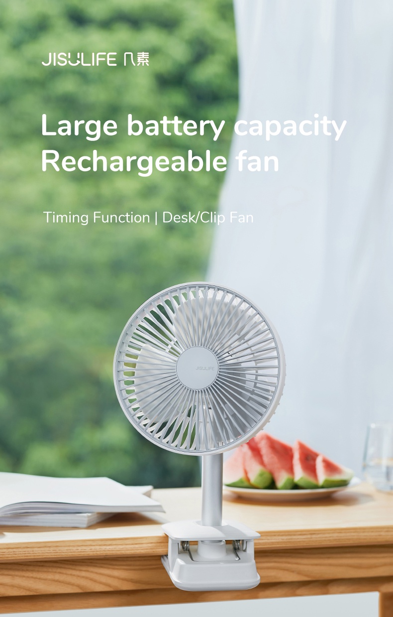 Jisulife Clip Fan Rechargeable Portable Desk Electric Fan | Shopee ...