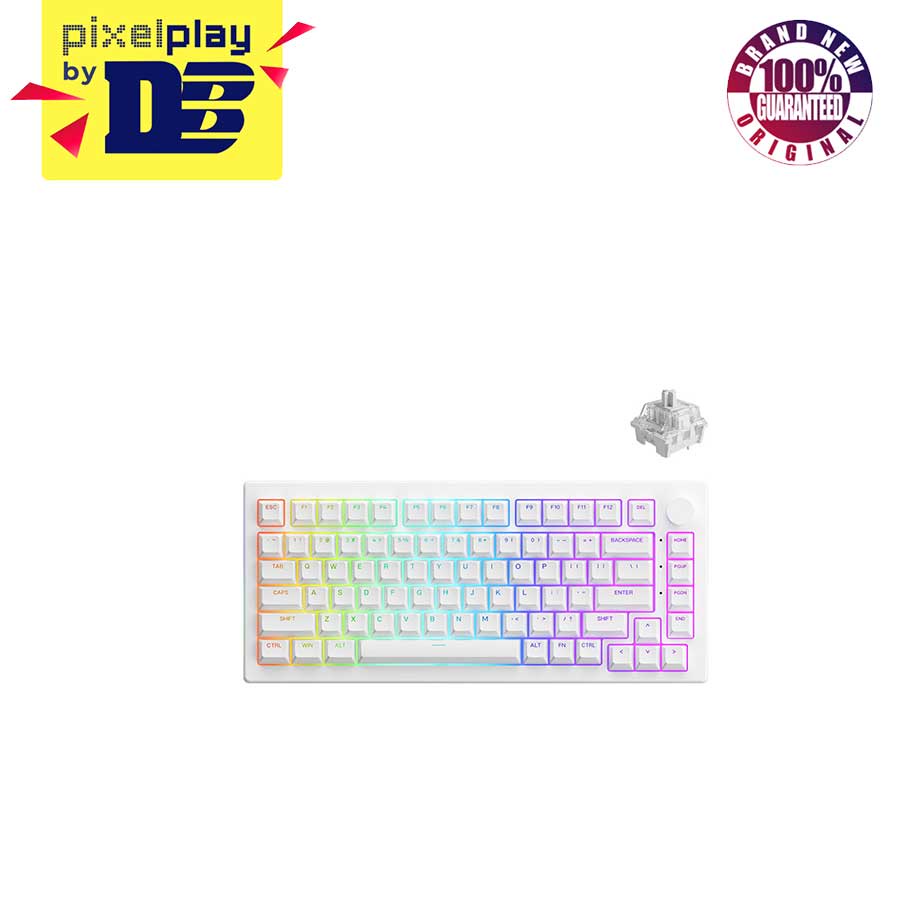 Akko 5075S Shine-Through RGB Hot-Swappable Mechanical Keyboard White ...