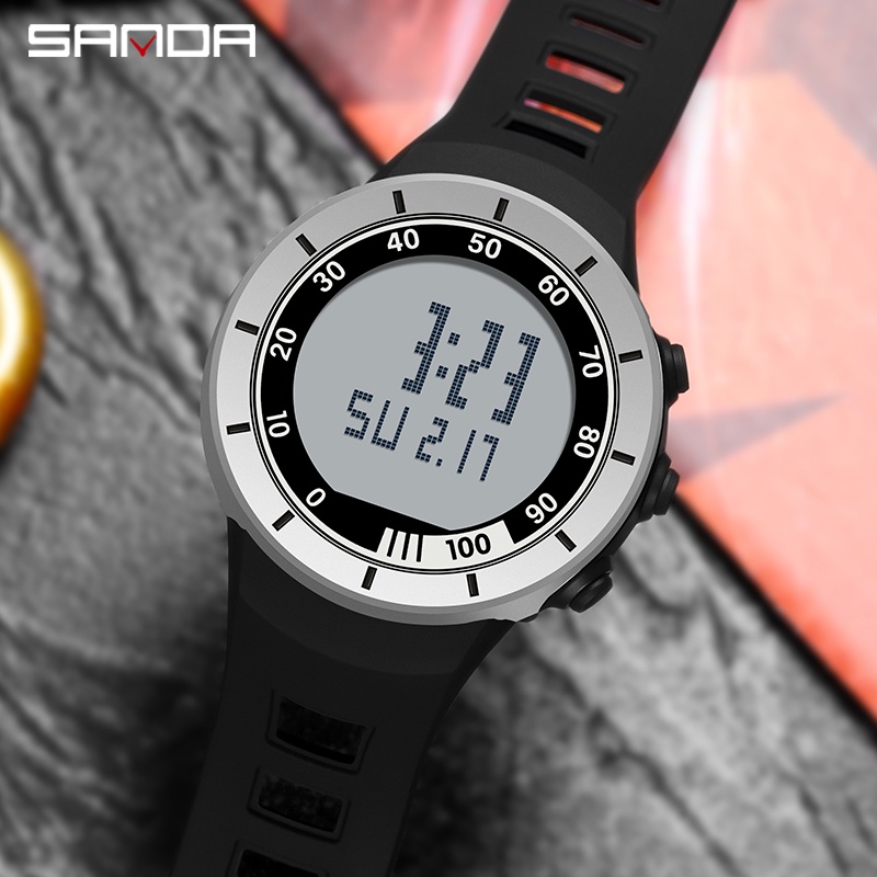 SANDA Men Watch Waterproof Diving Big Dial Digital Sport Watch for Men ...