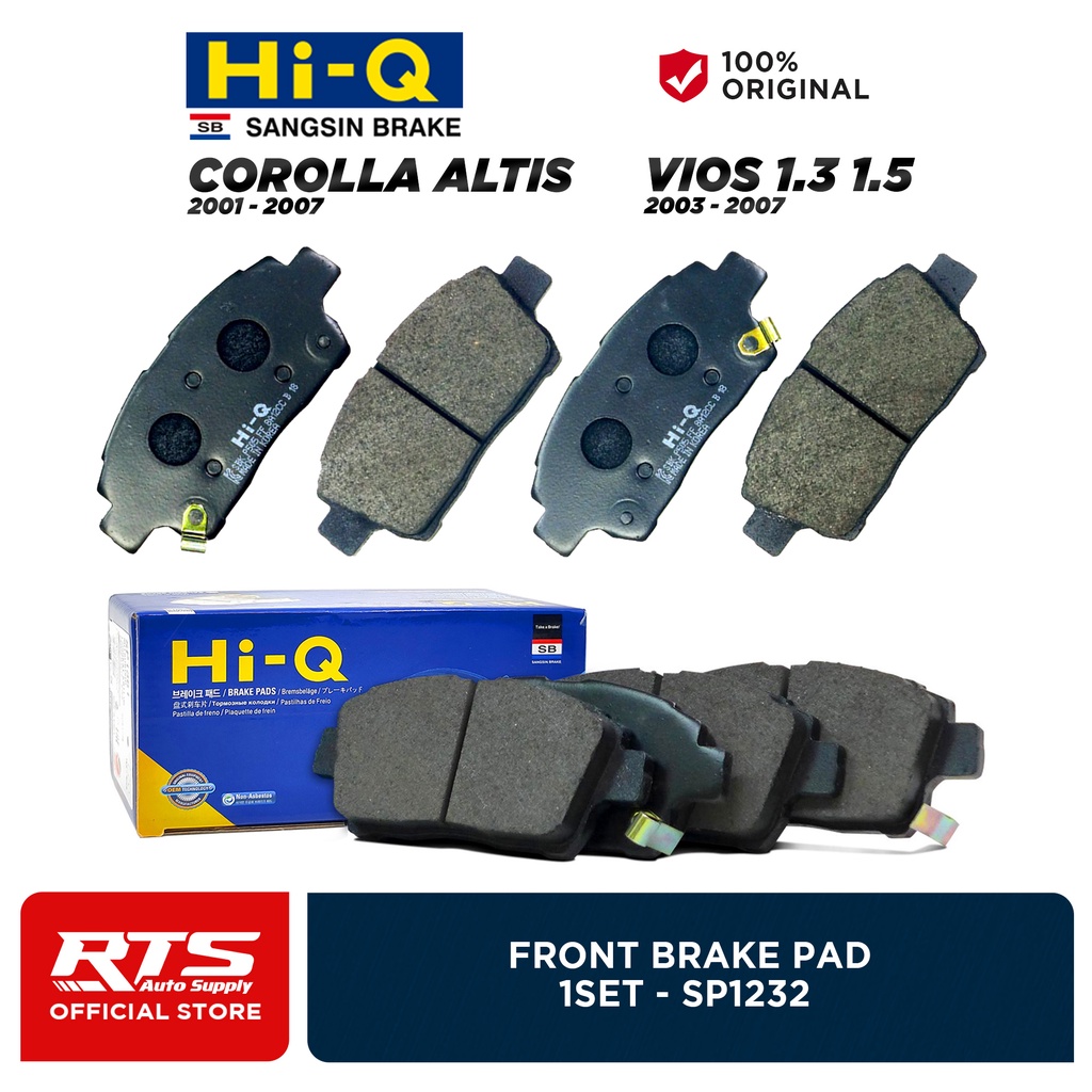 Hi-Q Front Set Brake Pads for Toyota Corolla Altis [2001-2007] Vios 1.3 ...