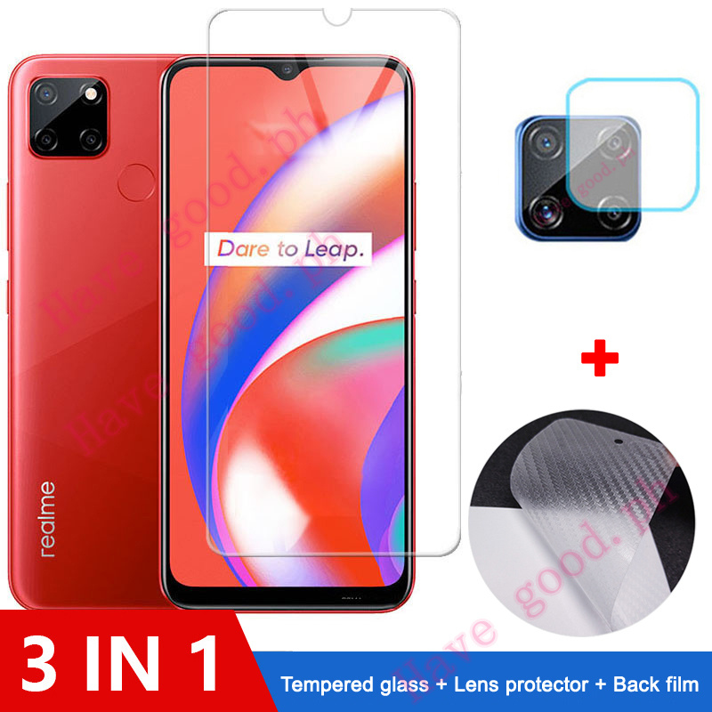 3-in-1 Realme C12 C15 C11 Tempered Glass Screen Protector Realme C11 C15 C12 C3 X3 X2 6i 5i XT ...