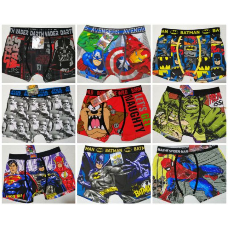 (6pcs)ASSORTED CHARACTER BOXER FOR ADULT(COTTON/SPANDEX) | Shopee ...