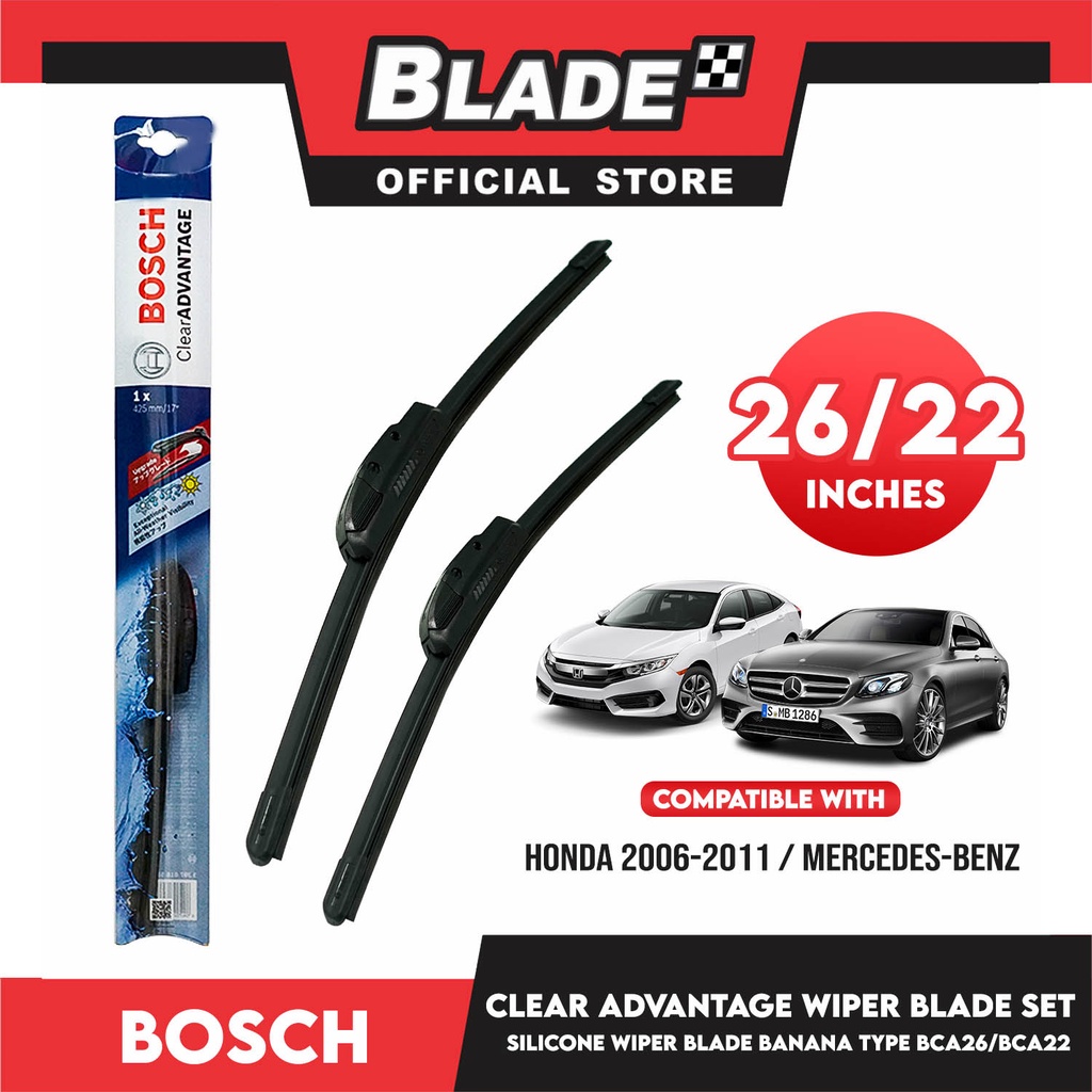 Bosch Wiper Blade Clear Advantage Wiper Blade Set, Banana Type BCA26 26' ' And BCA22 22' ' Set ...