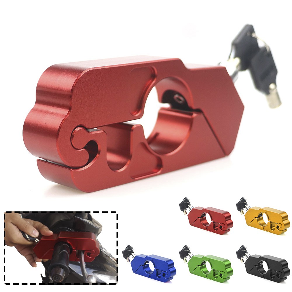 Universal Motorcycle Handle Grip Lock CNC Aluminum Brake Lever Theft ...