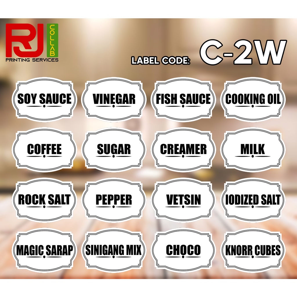 Condiments Sticker Label - 16 pcs - Waterproof (PLEASE READ PRODUCT ...