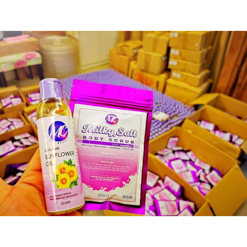 sunflower oil milky salt body scrub | Shopee Philippines