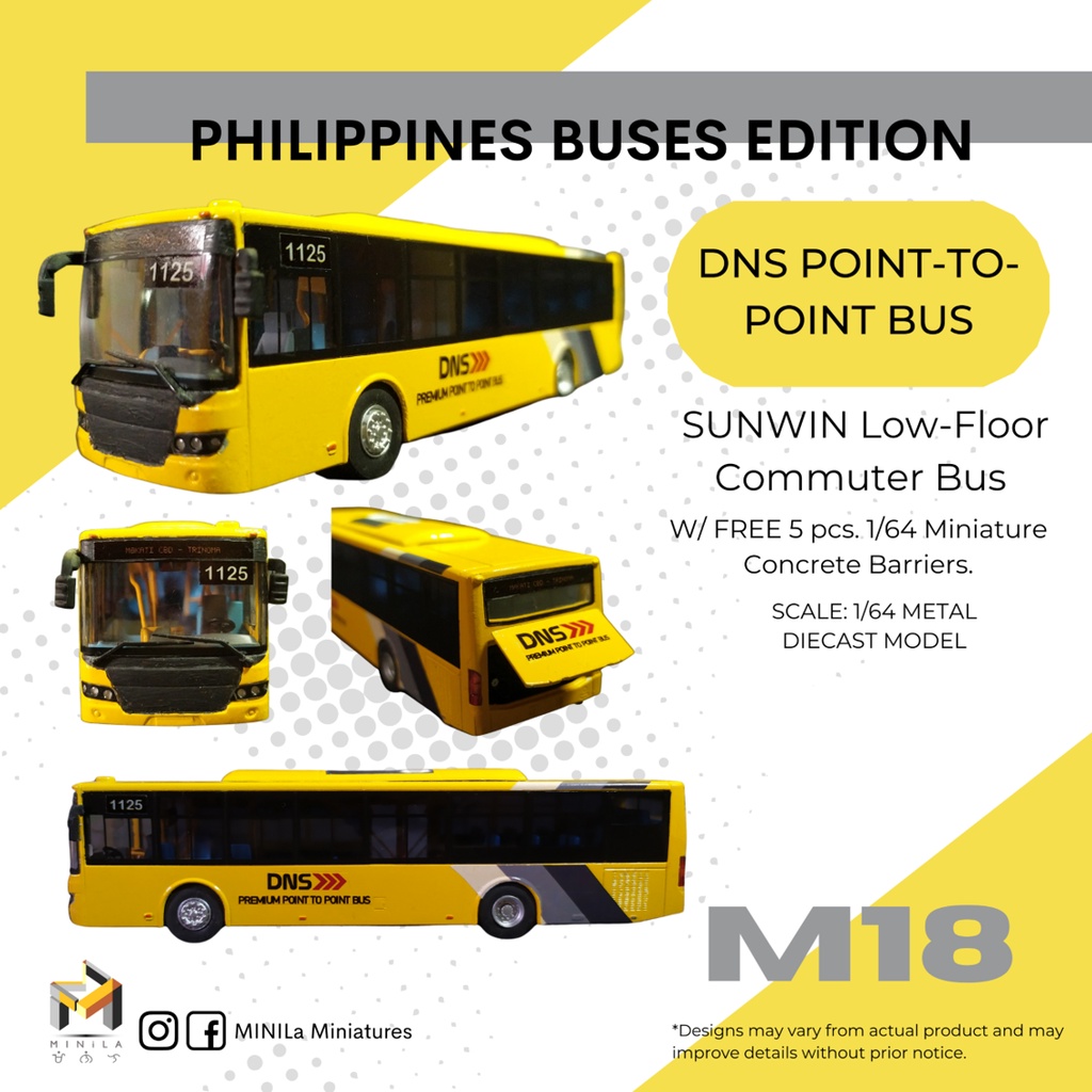 M18 [Minila Miniatures] 1:64 scale Sunwin Low-Floor Bus - DNS P2P Bus ...
