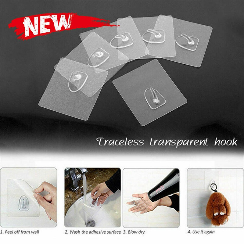 [Ready Stock] 1pcs Adhesive Heavy Duty Sticky Wall Hanger Magic Hooks ...
