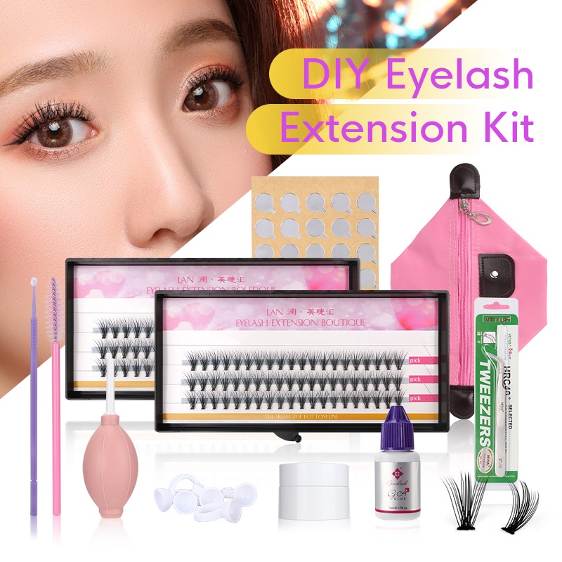 Genielash False Eyelash Extension Kit Grafting Eyelashes Set DIY Lash ...