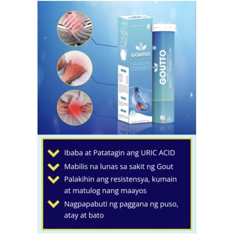 Original Goutto 20 Effervescent Tablets Helps Regulate Uric Acid ...