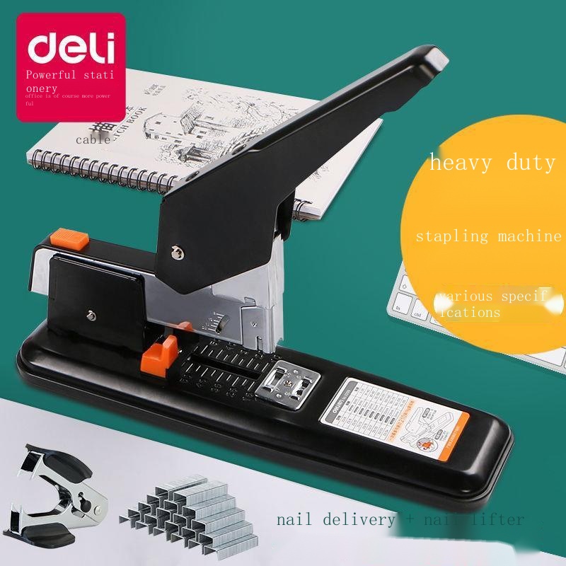 Powerful heavy duty thick layer stapler 2 pages large long arm binding ...