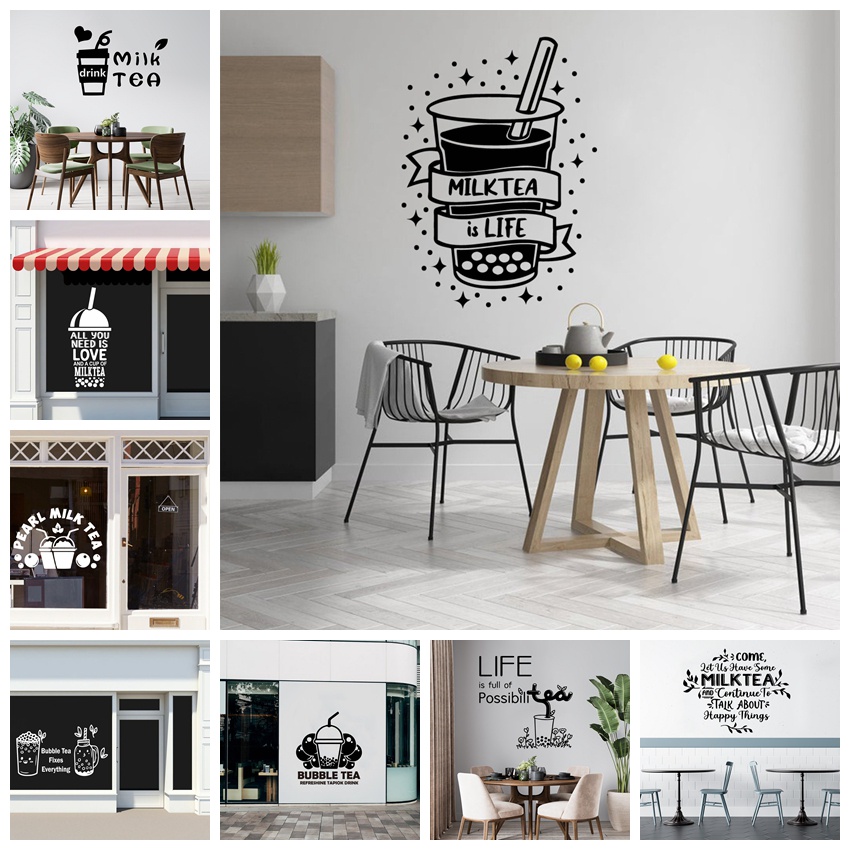 Hot Milk Tea Wall Sticker Decal Removable Vinyl Mural Poster For Kids ...