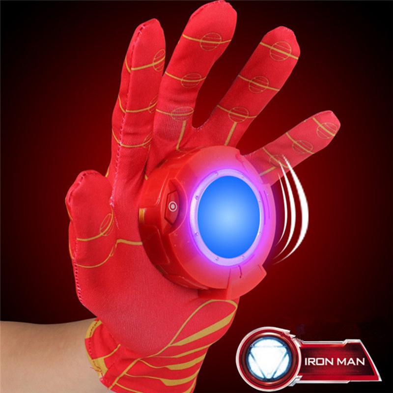 LED Avengers Iron Man Glove Toys Light Sound Emitter Action Figure Kids ...