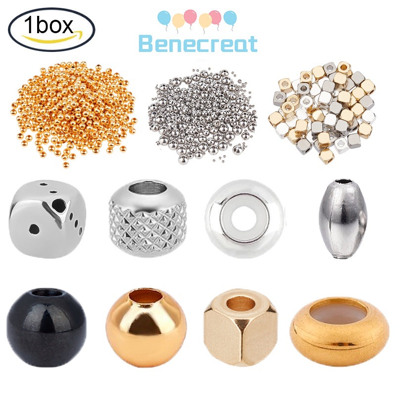 Benecreat Golden Round Spacer Beads 304 Stainless Steel Loose Beads ...