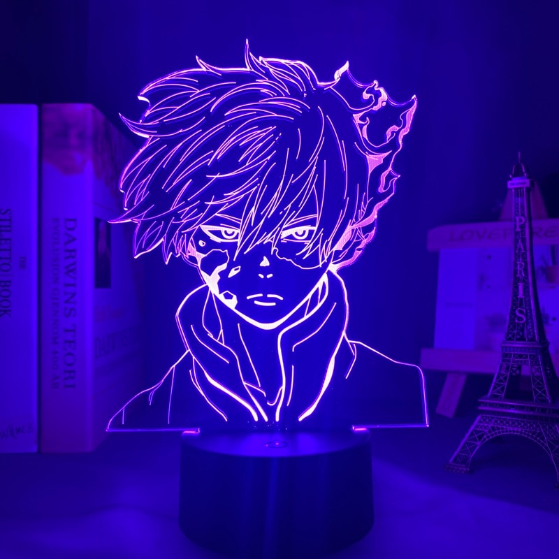 Anime My Hero Academia Shoto Todoroki Led Night Light Lamp for Room ...