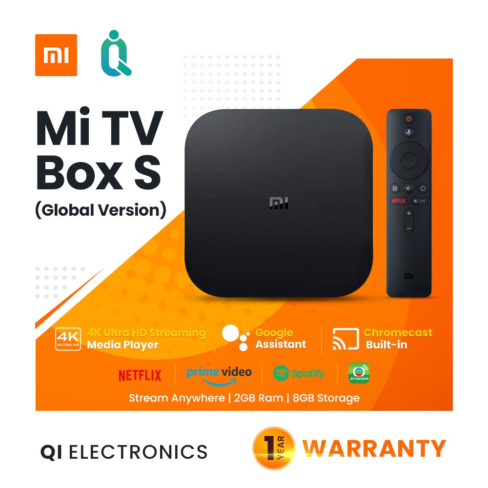 Xiaomi Mi Box S | 2GB RAM + 8GB ROM | Chromecast Built-in | 4K HDR 5G ...