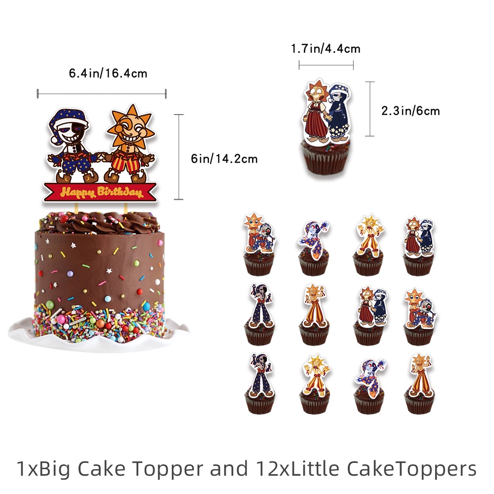 Sundrop Moondrop FNAF Party Supplies Banner Cake Topper Latex Balloons ...