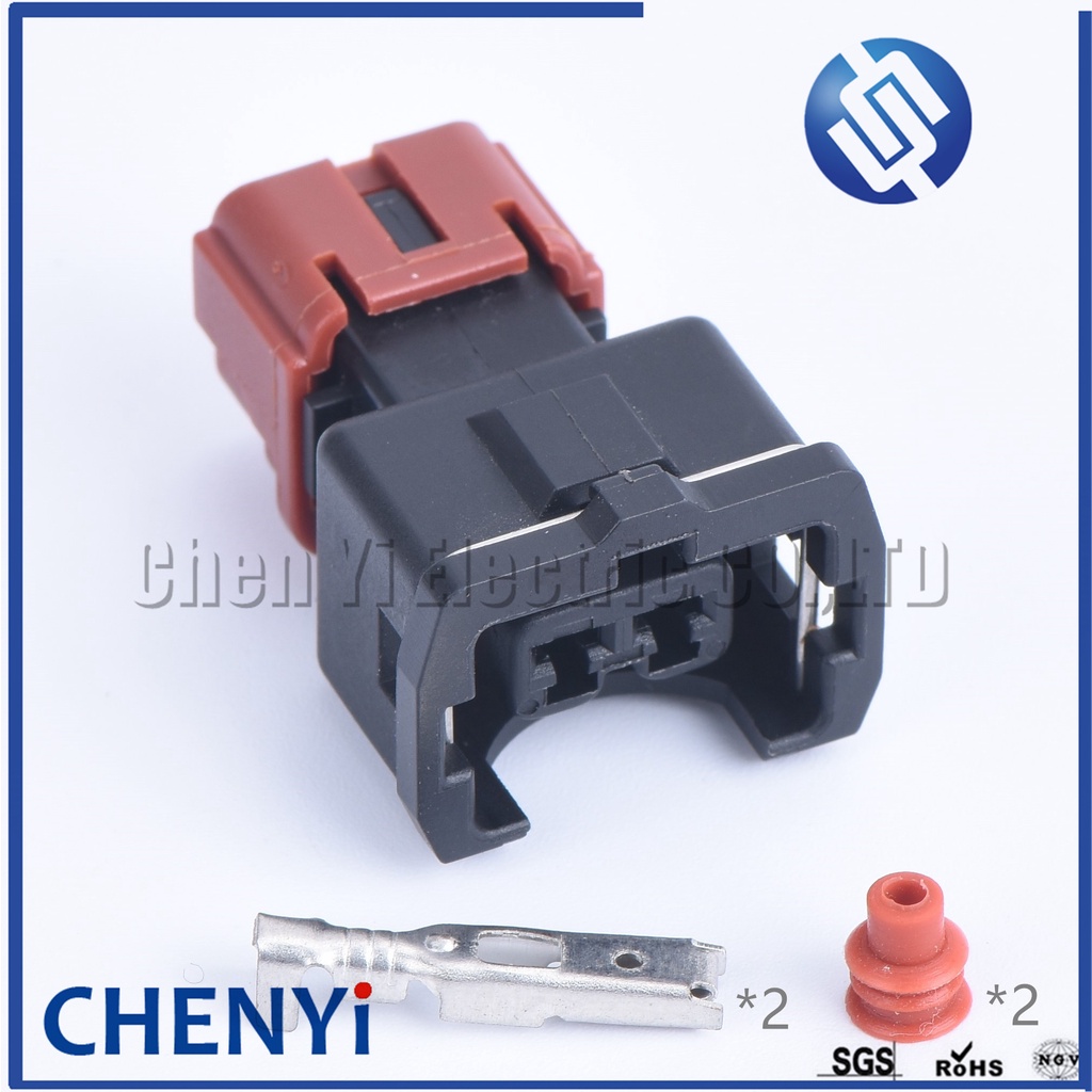 2 Pin blalck Waterproof Automotive Wire Connector Knock Sensor Plug For ...