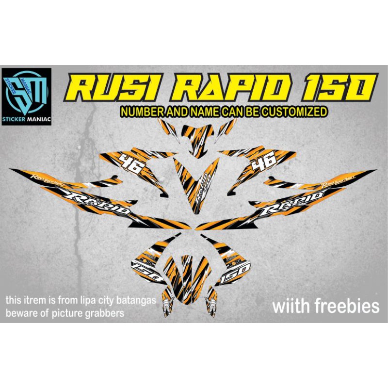 Rusi rapid 150 full body decals | Shopee Philippines