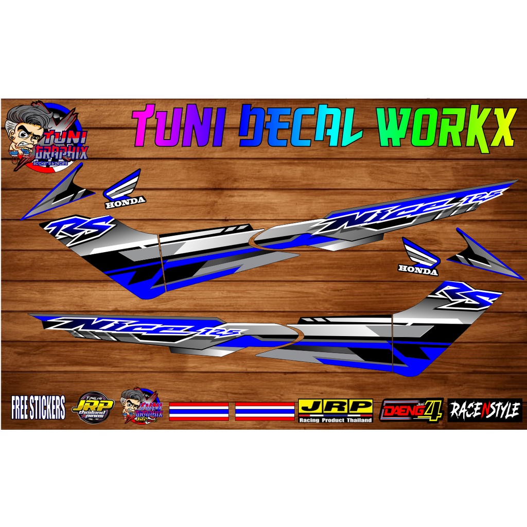 Nice 125/Rs 125 Decal Custom Color BLUE (Thai Design) w/ freebies ...