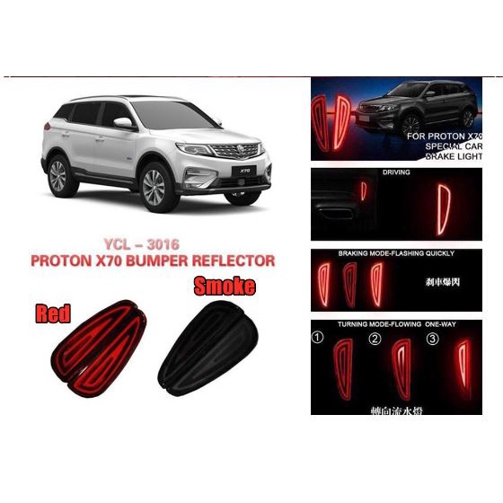 Proton X70 Rear Bumper LED Reflector Lamp With 3 Function type 1 ...