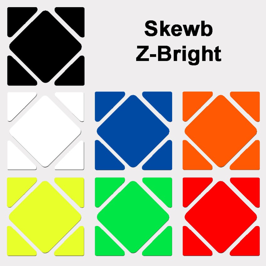 Z-Stickers Skewb Z-Bright Magic Cube Vinyl Replacement Stickers for ...